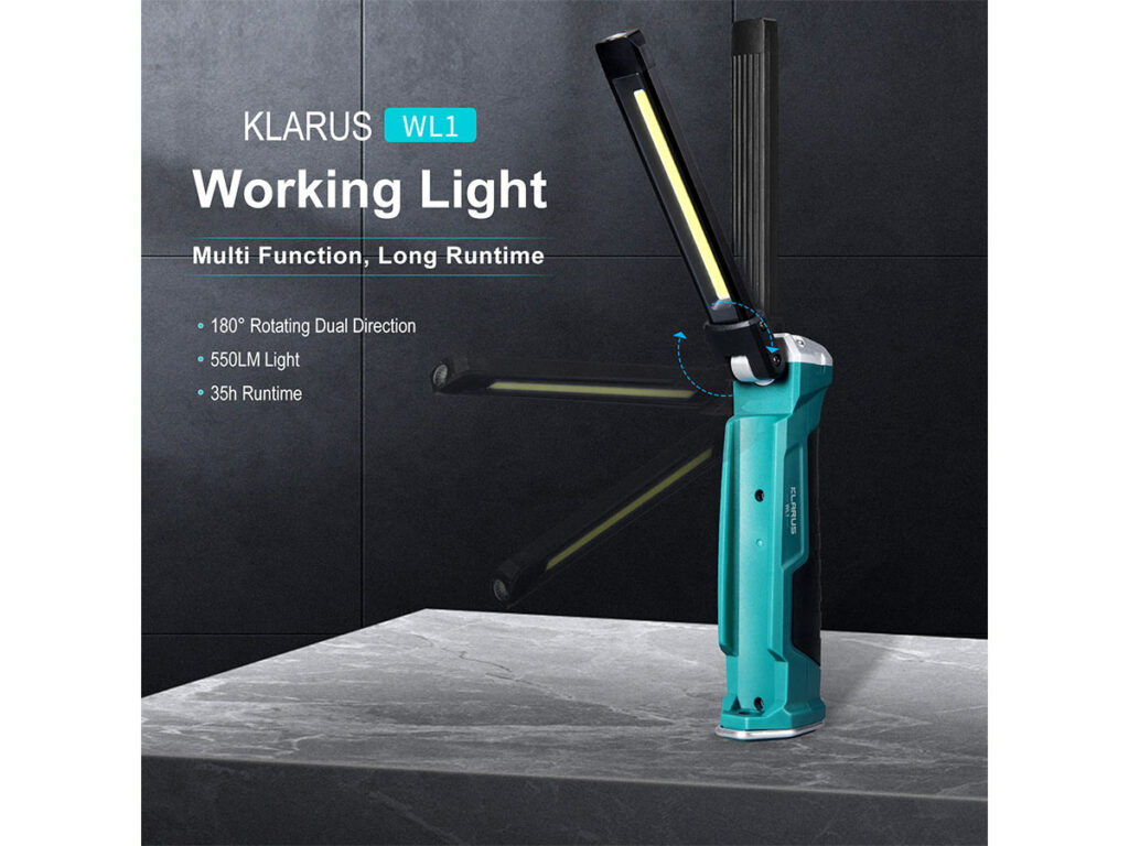 Klarus WL1 Multifunctional Rechargeable Work Light – 550 Lumens, 31 ...