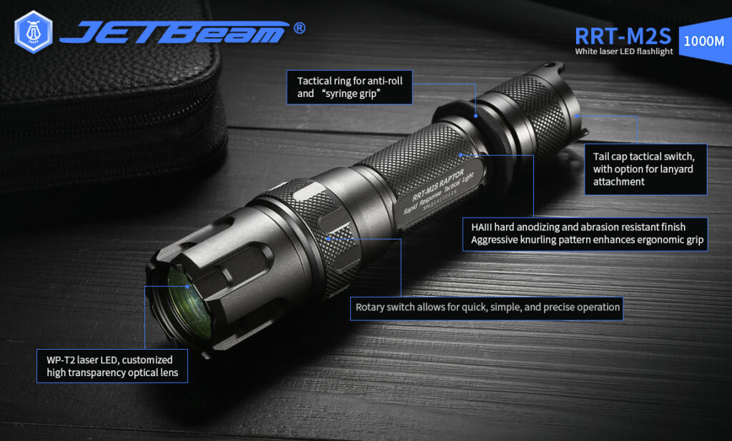 JETBeam Raptor RRT-M2S White Laser Flashlight – 1000 Metres | LED Torch ...