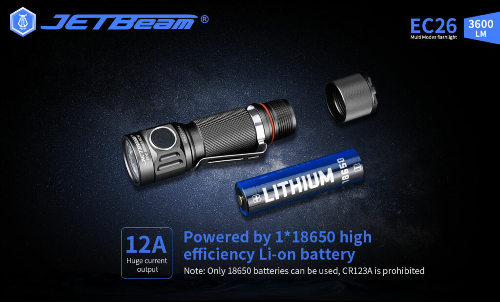 JETBeam EC26 EDC Powerful Pocket Flashlight with Stepless Dimming ...
