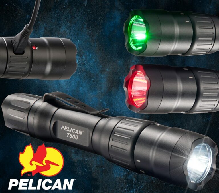 Pelican 7600 Rechargeable LED Tactical Torch – White/Red/Green LED (900 ...