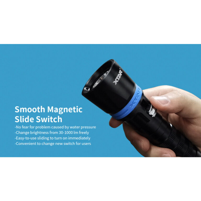 XTAR DS1 Magnetic Slide Switch Diving Light Set – 1000 Lumens | LED ...