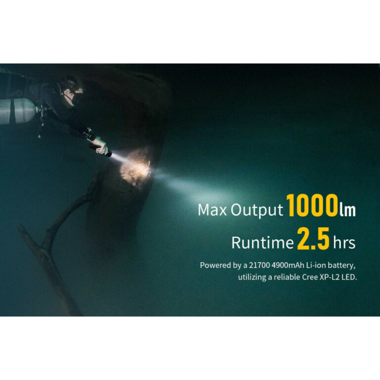 XTAR DS1 Magnetic Slide Switch Diving Light Set – 1000 Lumens | LED ...