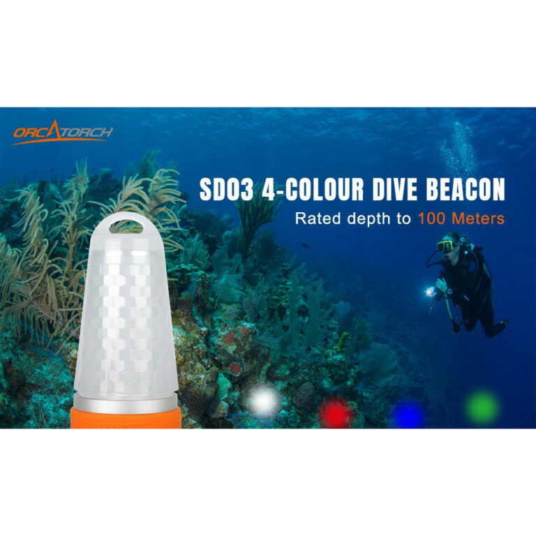 OrcaTorch SD03 Four-Colour Diving Beacon Light | LED Torch Shop