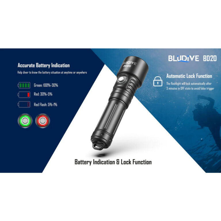 BluDive BD20 Diving Light with Strobe – 1200 lumens, 150 Metres Diving ...