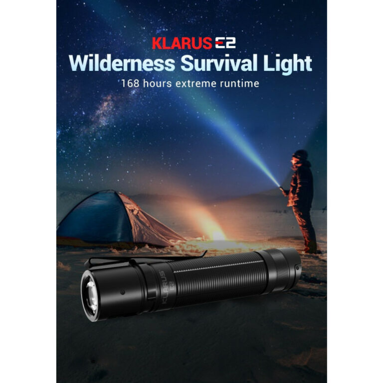Klarus E2 Rechargeable Deep Carry Pocket Flashlight – 1600 Lumens, 190 ...