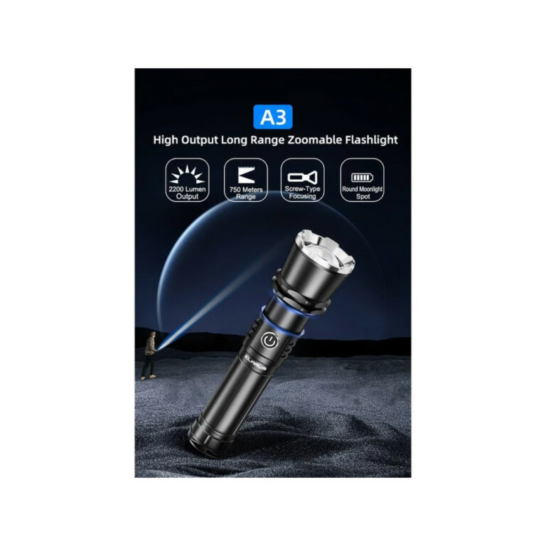 Klarus A3 Rechargeable Zoomable Flashlight – 2200 Lumens, 750 Metres ...