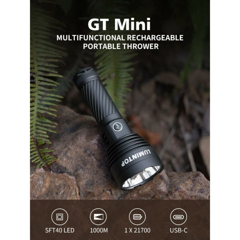 Lumintop GT Mini 5.0 Rechargeable Compact Long Throw Flashlight – 1600 ...