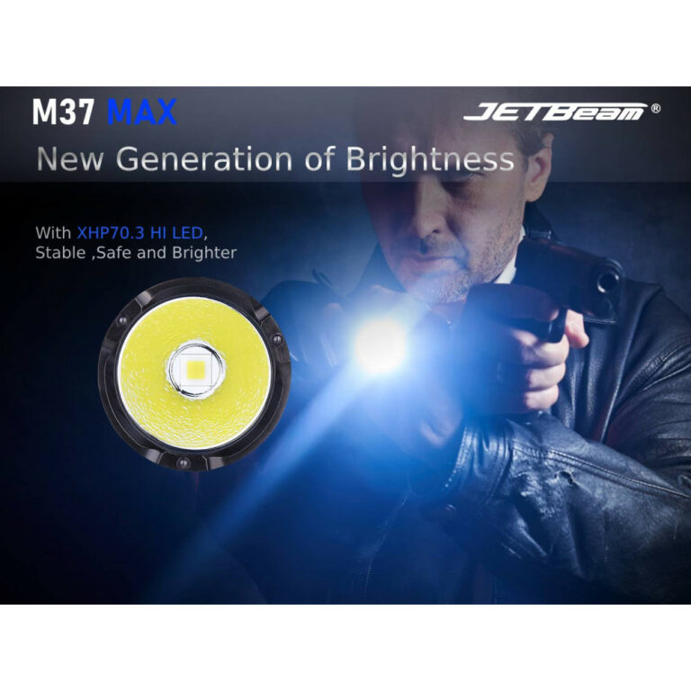 JETBeam M37 Max Rechargeable Triple Switch Tactical Flashlight – 5000 ...