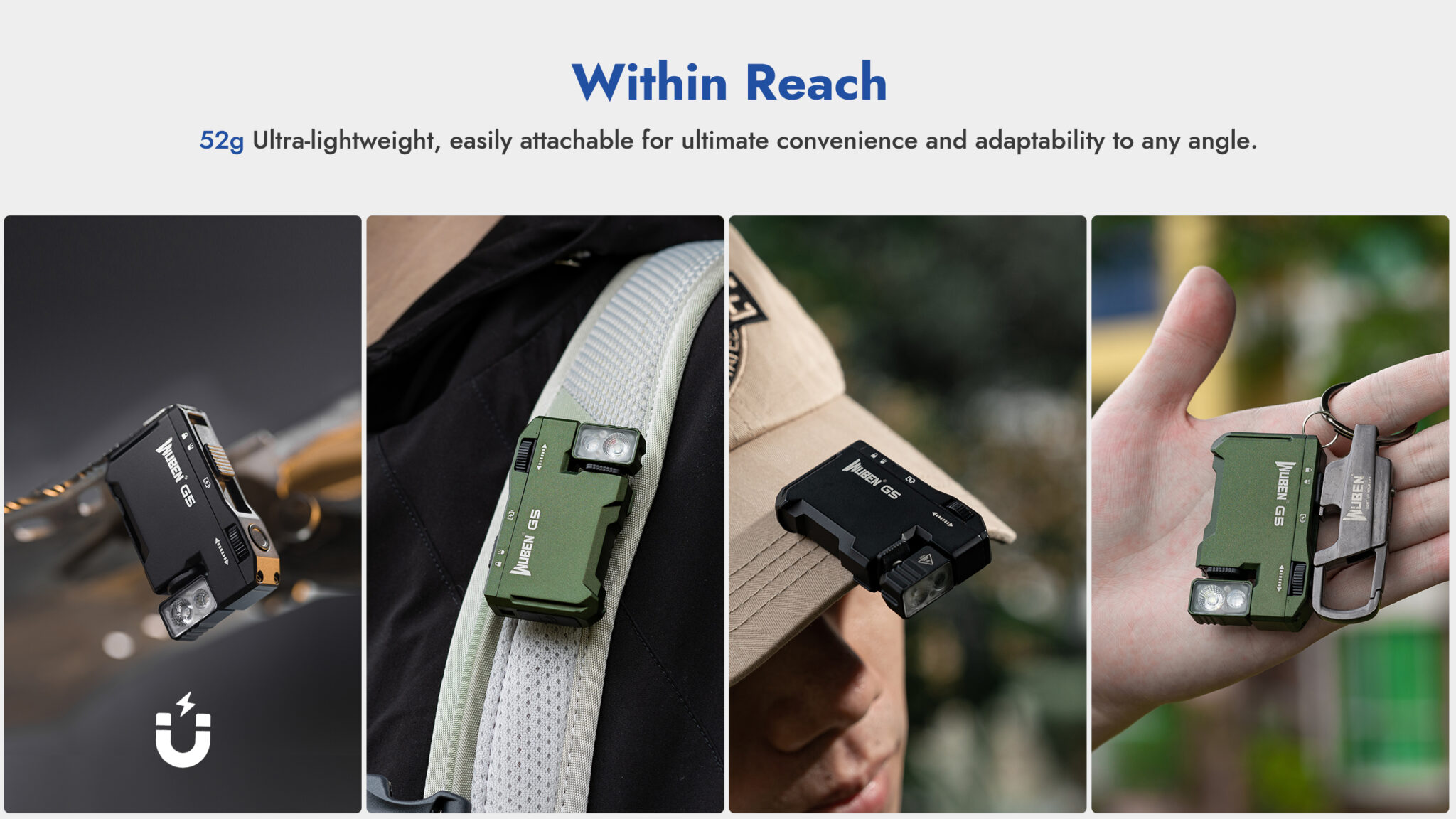 Wuben G5 Ultra Compact Rechargeable Flashlight with RGB LED – 1200 ...